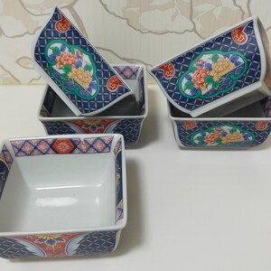 Japanese Square Ceramic Bowls (5 Pcs / SET ) ; Vintage Unused ; Gift ...
