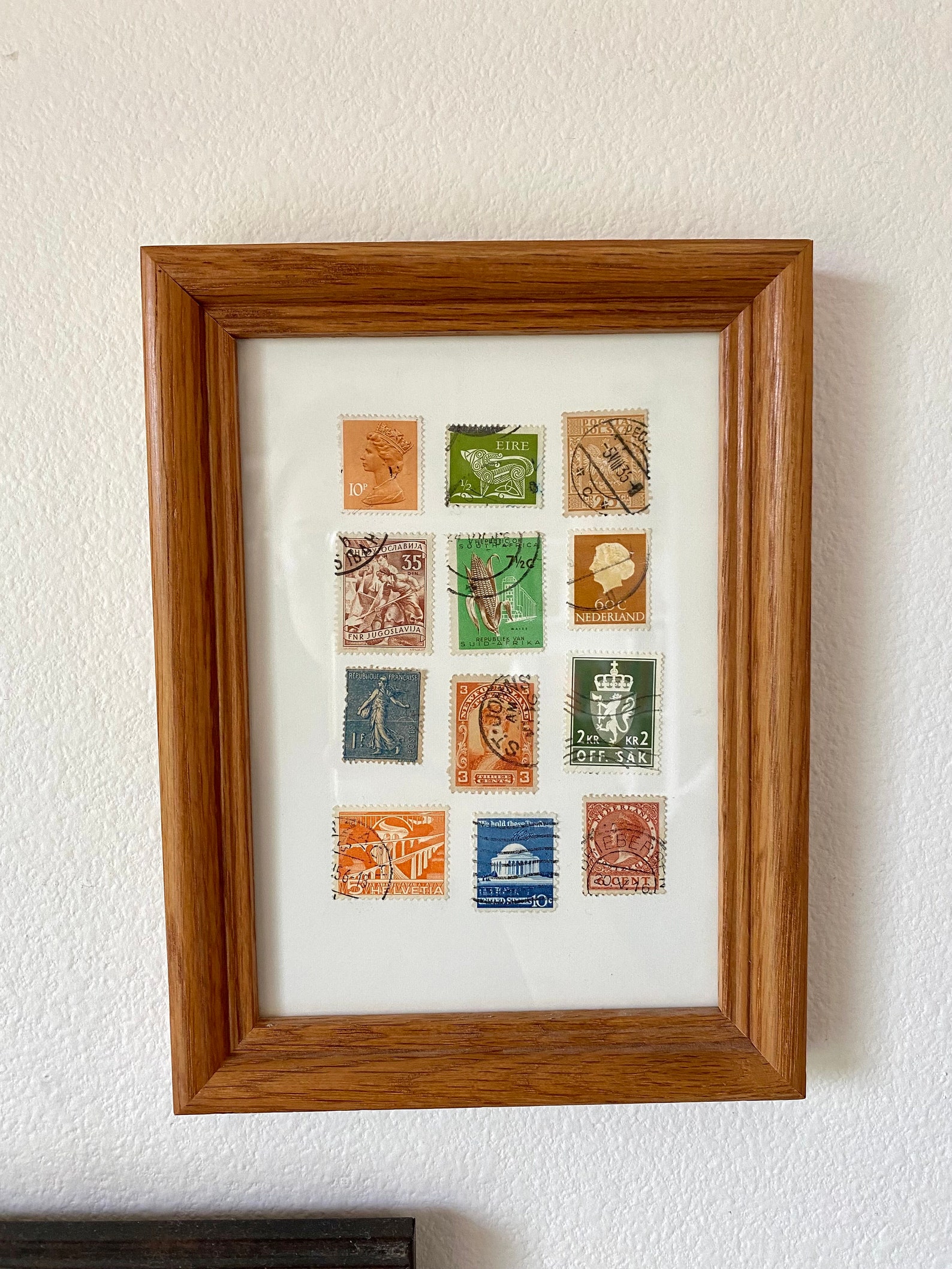 Postage Stamp Art Arrangement Vintage Framed Wall Art - Etsy