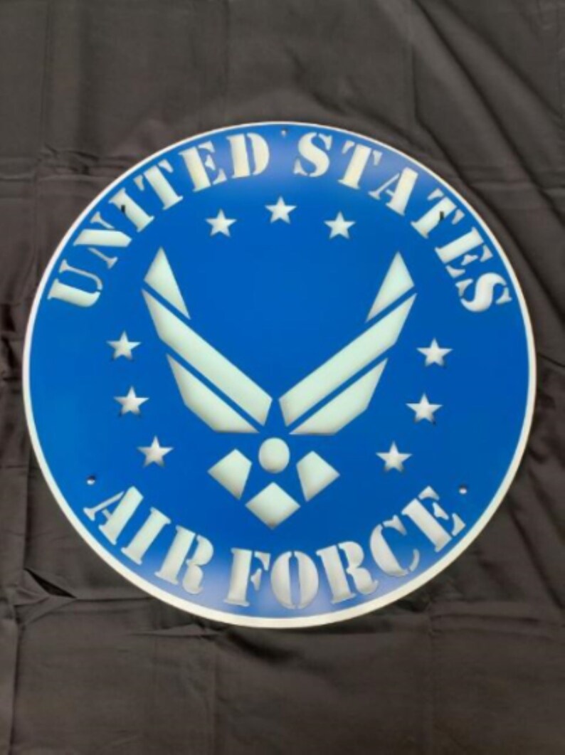 US Air Force Logo Military Metal Sign - Armed Forces Metal Wall Hanging ...