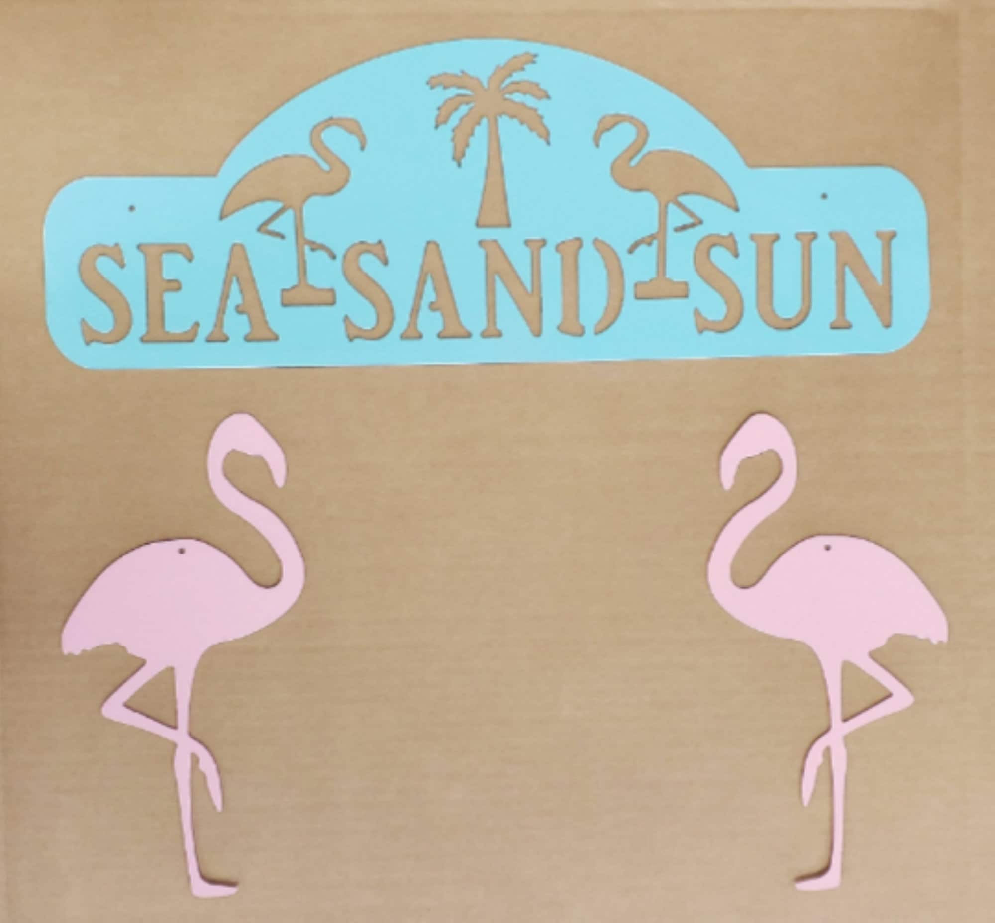 Flamingo Metal Sign Pink Flamingos Metal Wall Hanging Art | Etsy