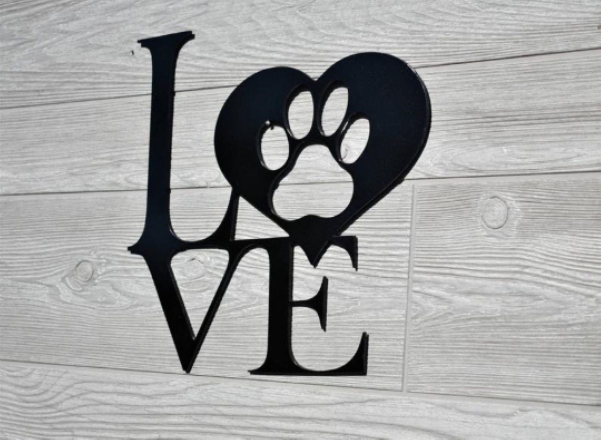 Love Dog Paw Metal Sign - Love Dog Paw Metal Yard Art - Metal Wall ...