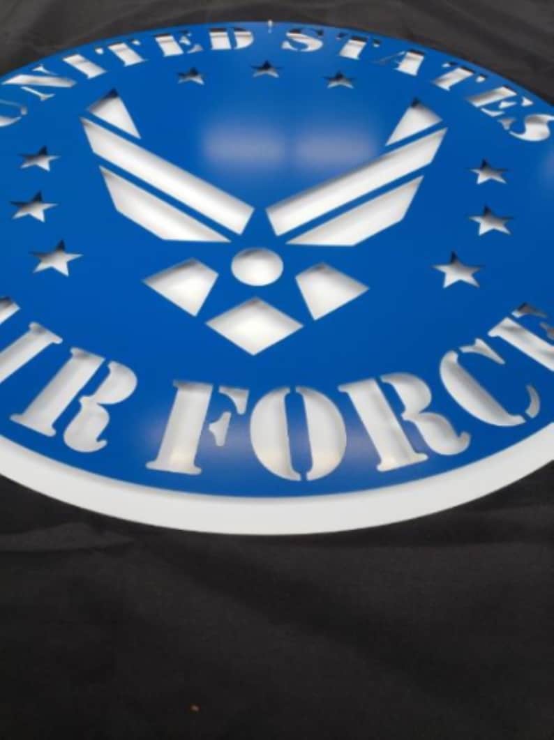 US Air Force Logo Military Metal Sign - Armed Forces Metal Wall Hanging ...