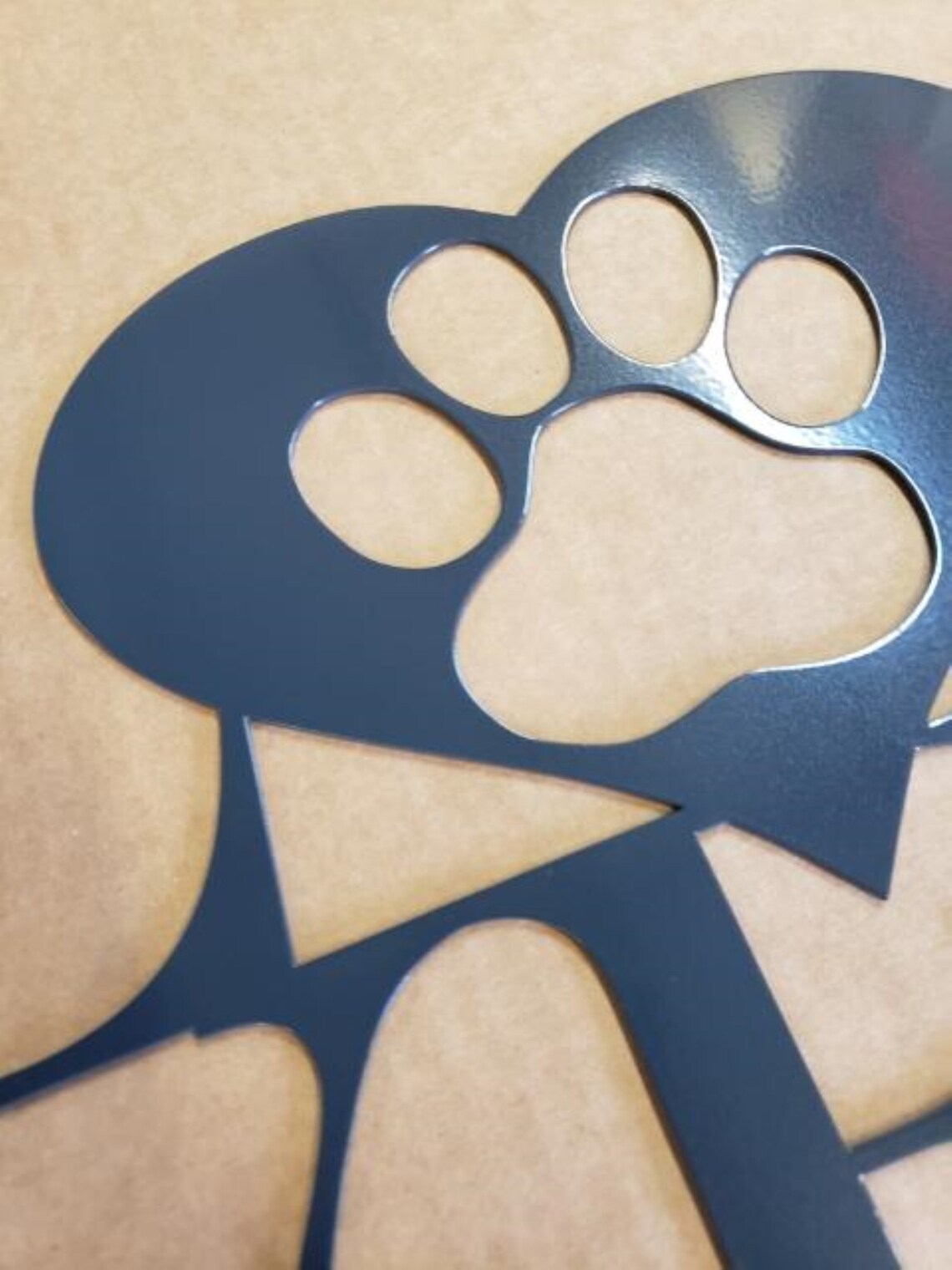 Love Dog Paw Metal Sign - Love Dog Paw Metal Yard Art - Metal Wall ...