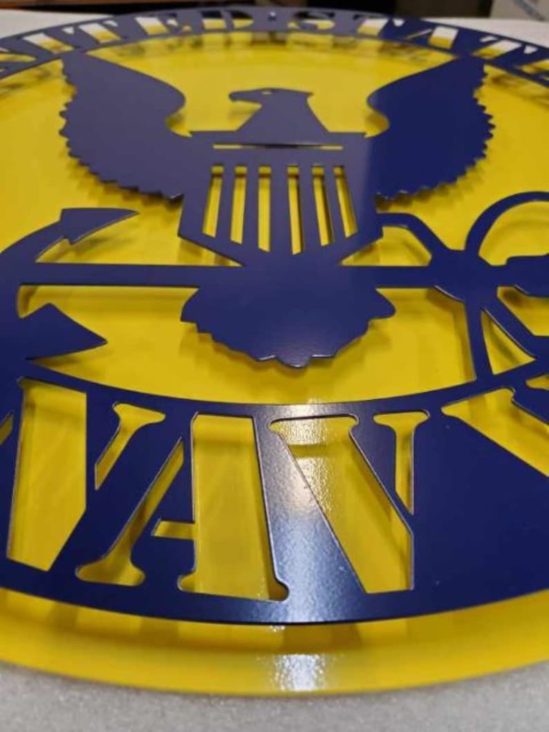 US Navy Logo Military Metal Sign - Armed Forces Metal Wall Hanging ...