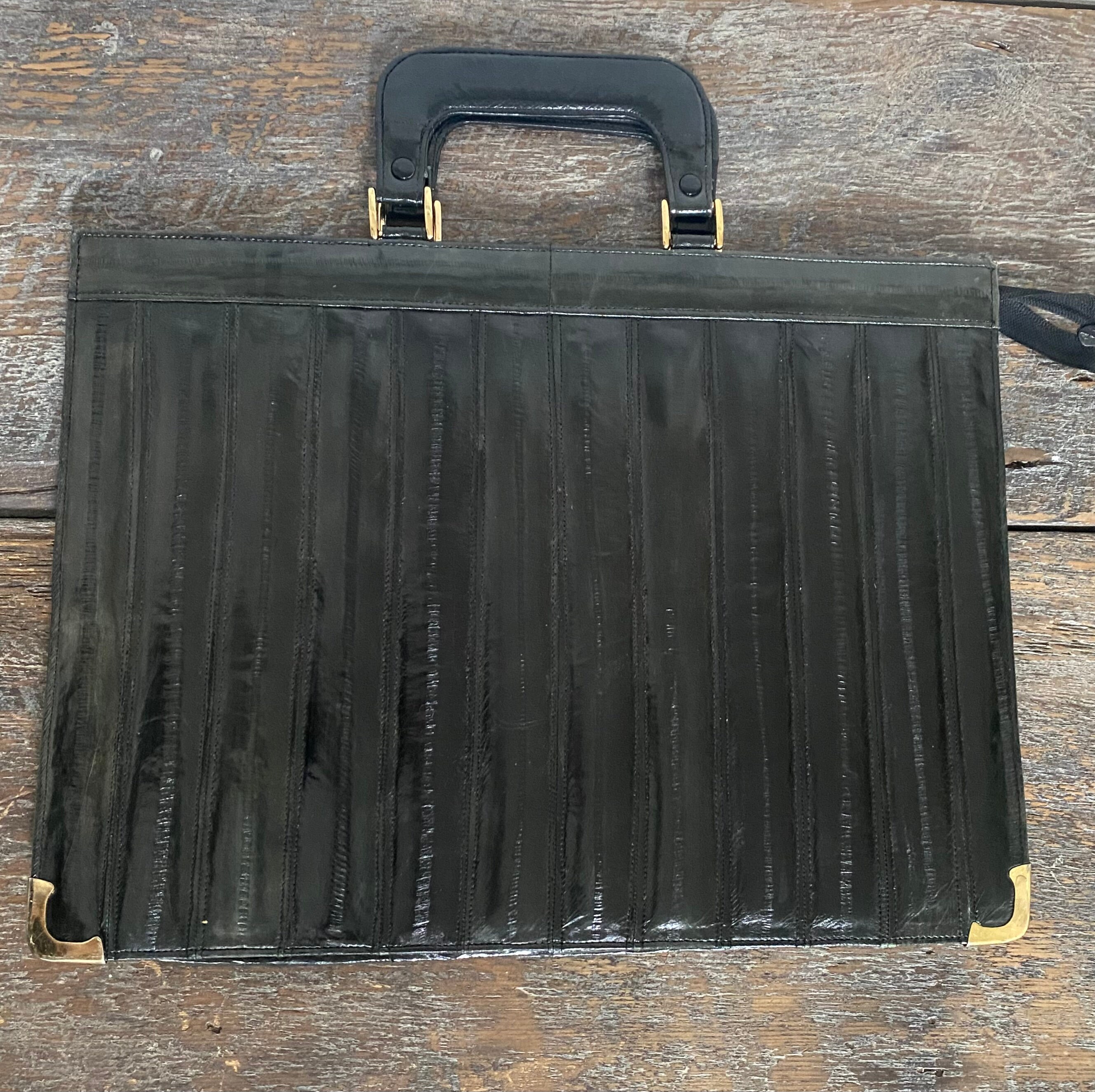 Black Eel Skin Briefcase for Men and Women - Etsy