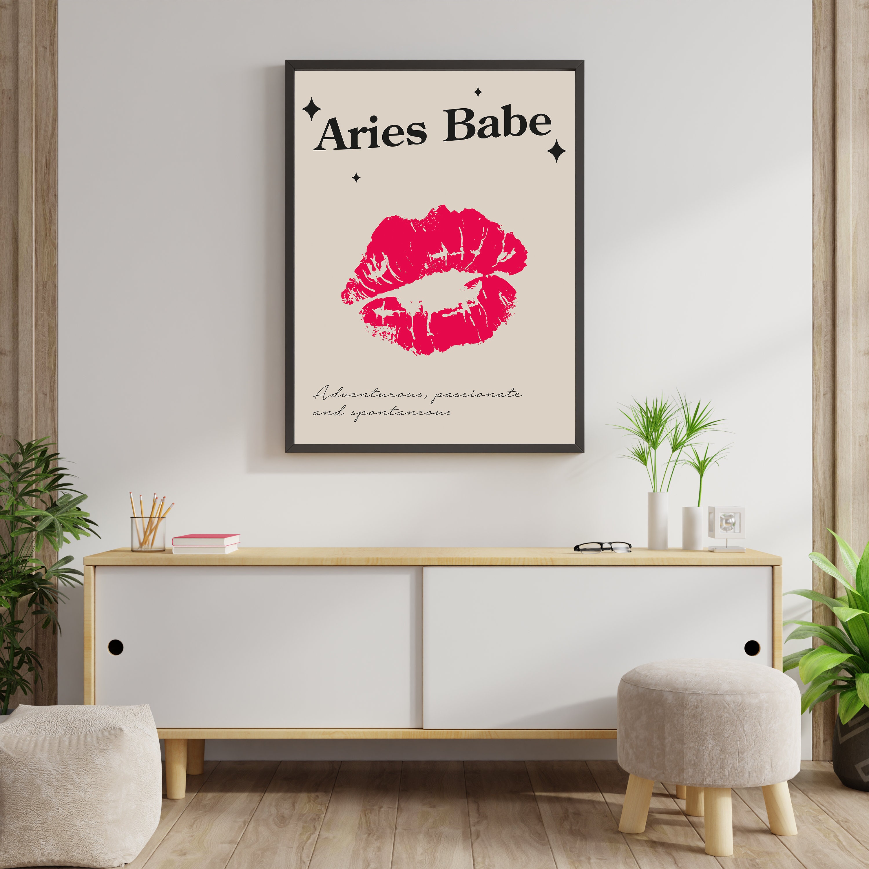 Aries Babe Zodiac Sign Printable Poster Trendy Aries - Etsy