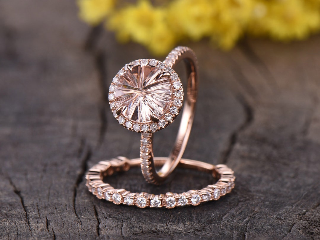 Unique Morganite Engagement Ring Vintage Morganite Gemstone Ring ...