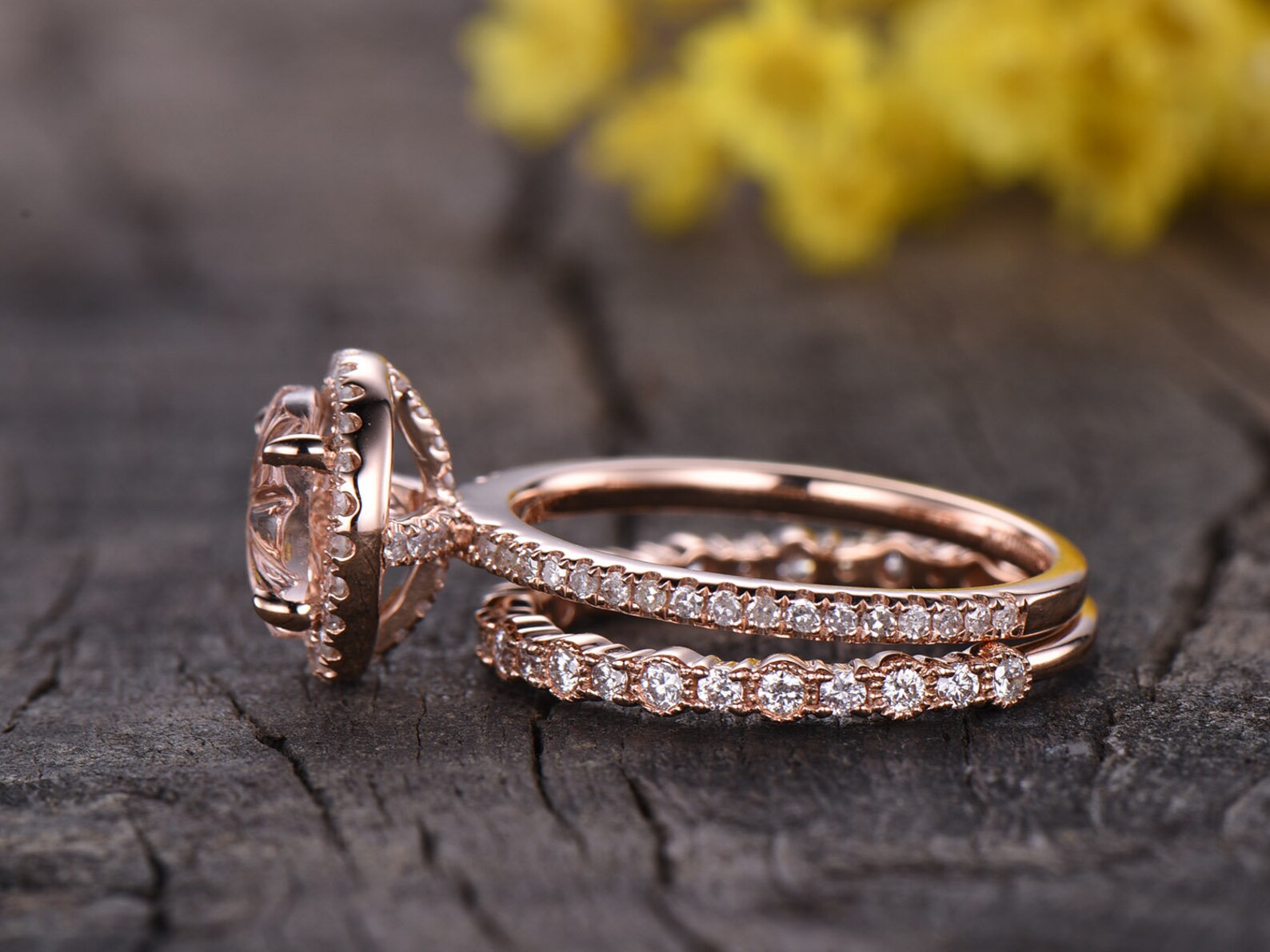 Unique Morganite Engagement Ring Vintage Morganite Gemstone Ring ...