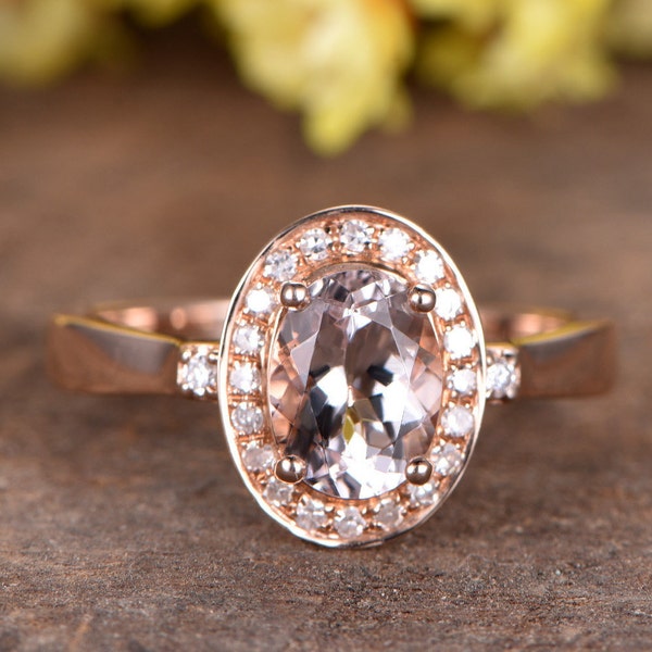 Large Morganite Ring - Etsy