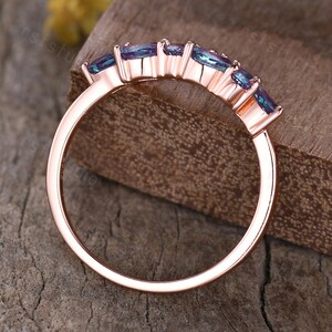 Color Changing Alexandrite Wedding Band,marquise Alexandrite Matching ...