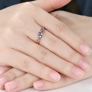 Color Changing Alexandrite Wedding Band,marquise Alexandrite Matching ...