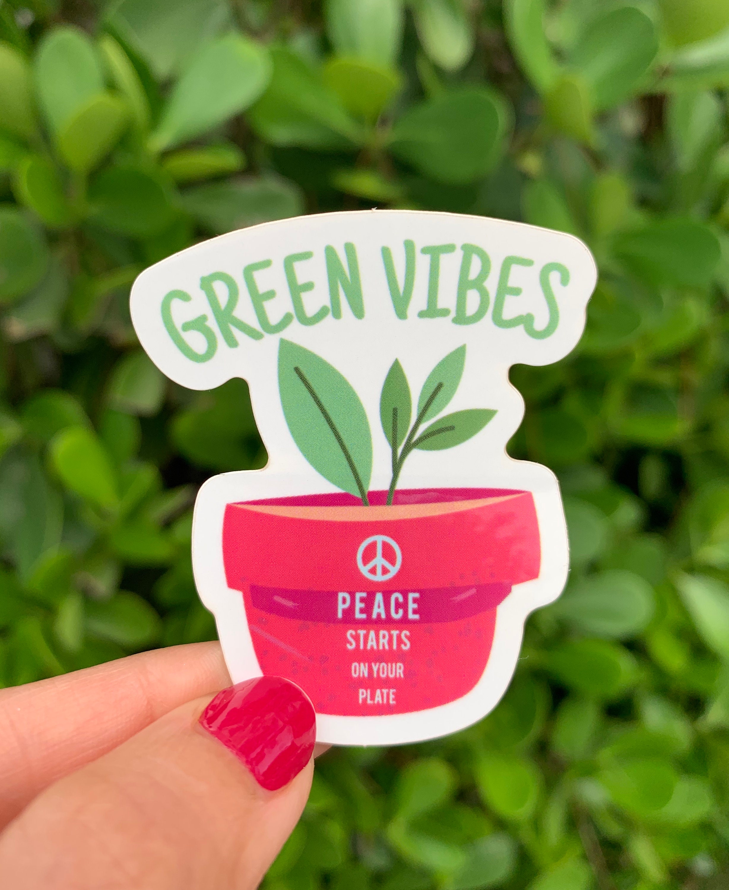 Green Vibes Sticker Plant Lady Sticker Plant Lover Sticker - Etsy