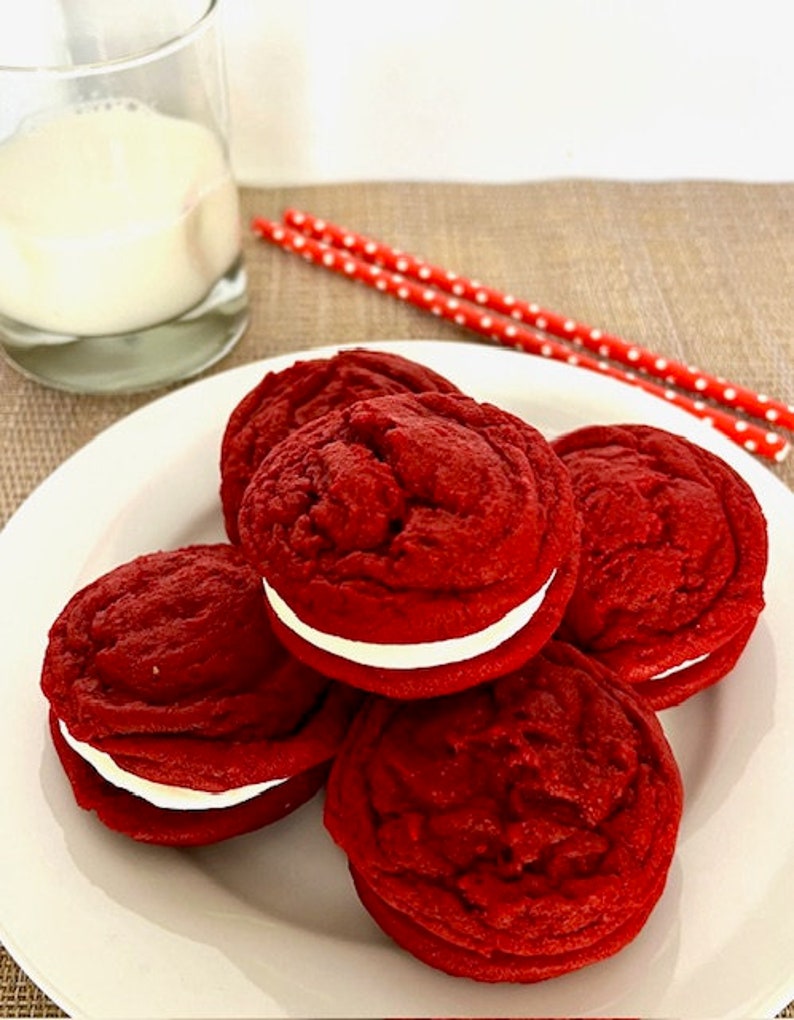 Red Velvet Sandwich Cookie - Etsy