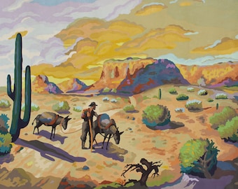 Desert painting | Etsy