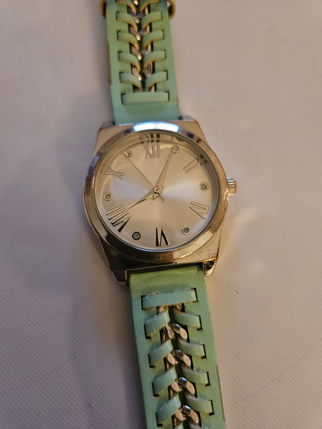 Ladies Quartz Watch With Mint Green Band - Etsy