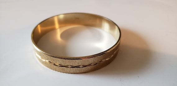 Anson Signed Gold Tone Bangle Bracelet | Etsy