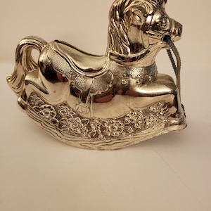 Silver Plated Rocking Horse Bank - Etsy