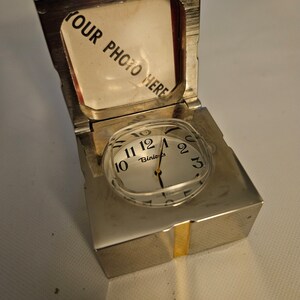 Gift Box Bow Miniature Clock Silver Gold With Photo Insert - Etsy