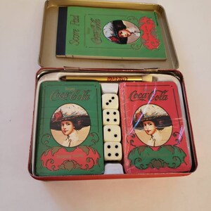 Coca Cola Playing Cards Game Set in Tin Box - Etsy