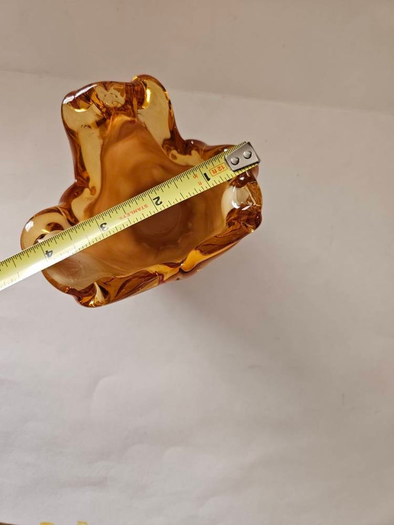 White Cristal Light Amber Vase Hand Made in Italy. - Etsy