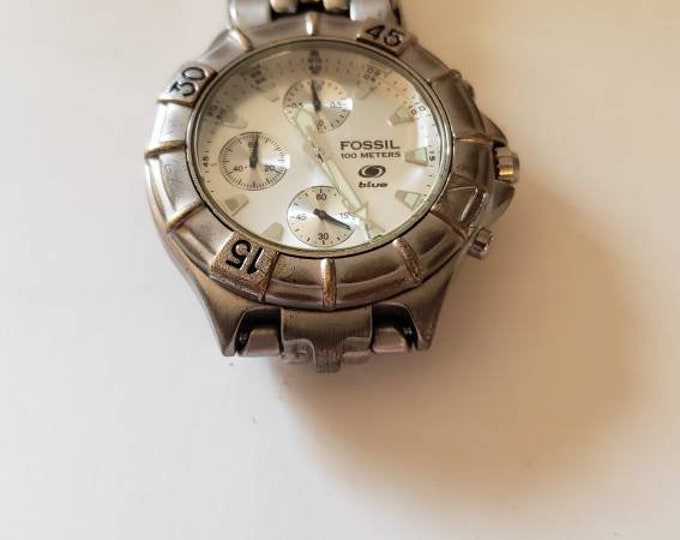 Fossil 100 Meter Blue Wrist Watch - Etsy