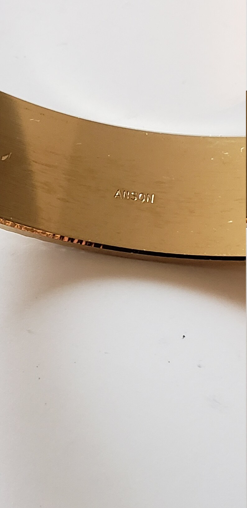 Anson Signed Gold Tone Bangle Bracelet - Etsy