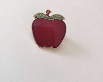 Vintage Red Apple Pin - Etsy