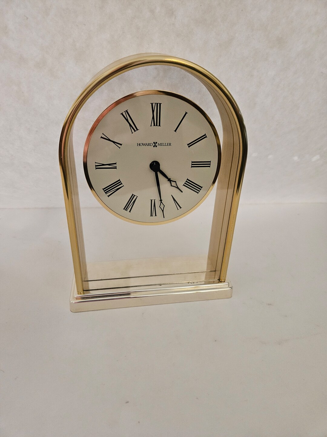 Howard Miller Brass Quartz Desk Clock - Etsy