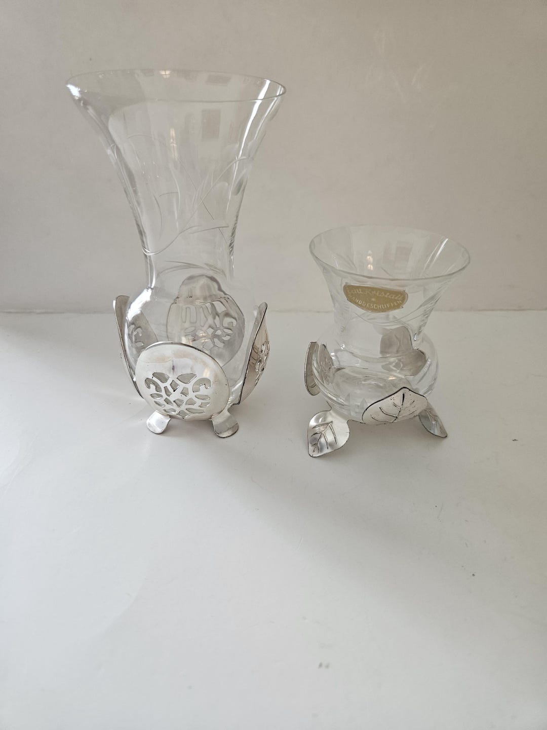 Two Hand-cut Crystal Bud Vases. "echt Kristall Handgeschliffen," - Etsy