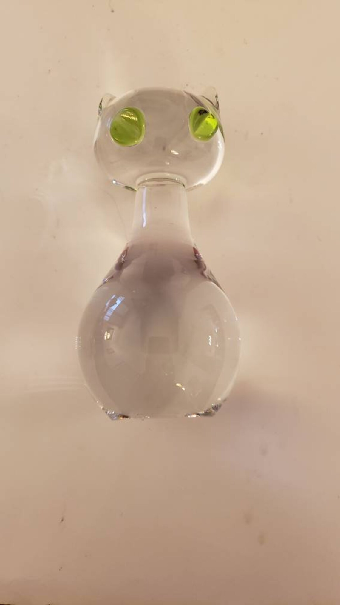 Glass Cat With Green Eyes - Etsy