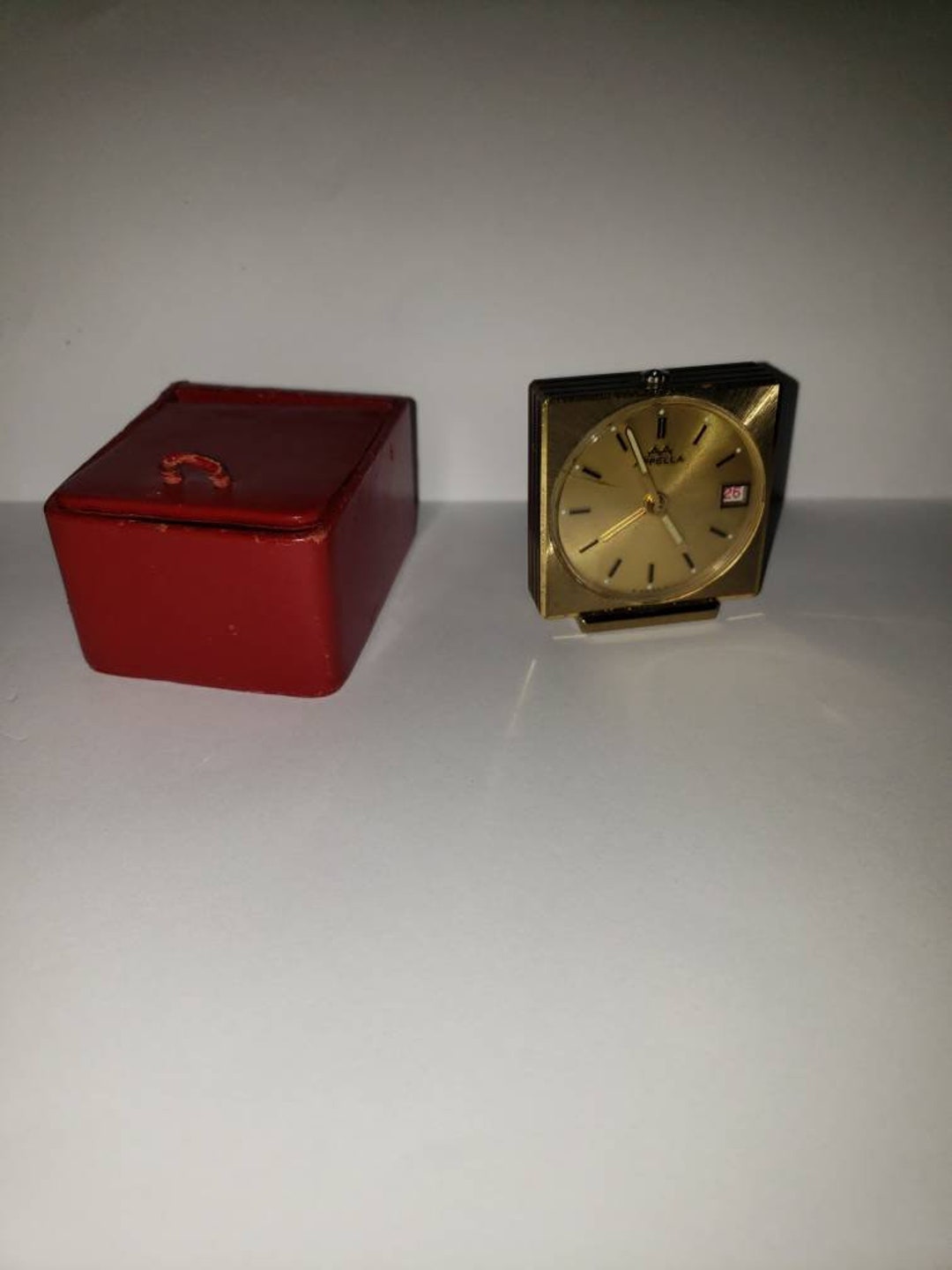 APPELLA 7 Jewel Miniature Swiss Manual Winding Travel Alarm Clock 1950/ ...