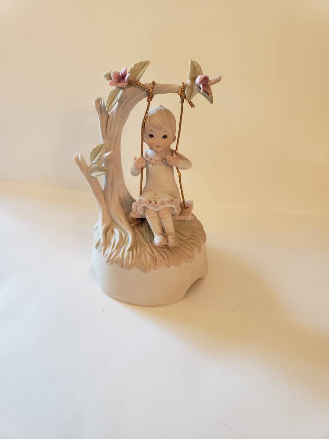 The Christopher Collection 1983 Lefton Rare 03913 Girl on Swing Musical ...