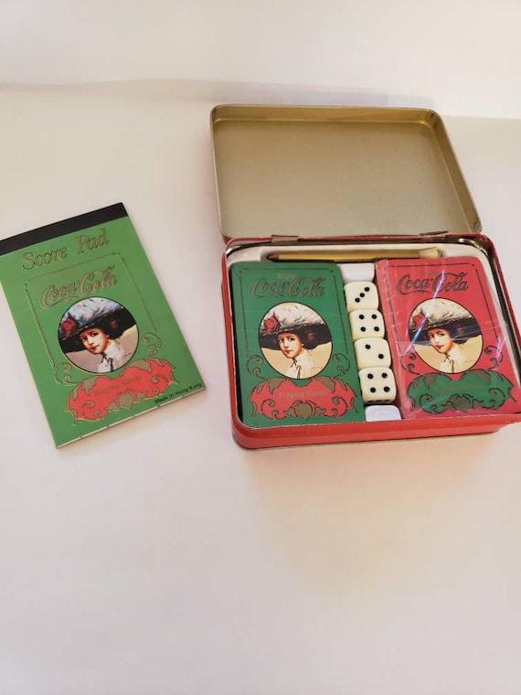 Coca Cola Playing Cards Game Set in Tin Box - Etsy