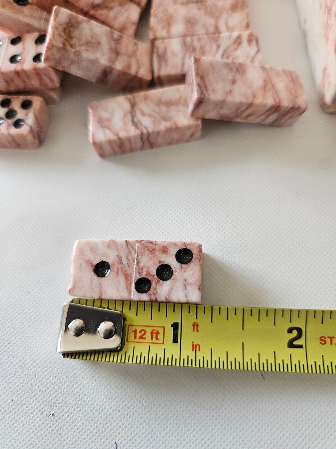 Miniature Pinkish Marble Dominoes Set - Etsy