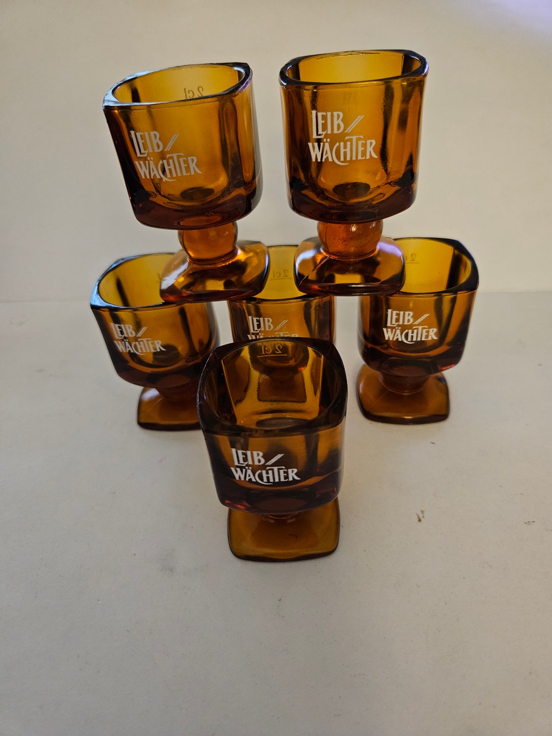 Vintage Leib/wachter German Bitters Liquor Advertising Shot Glasses Set ...