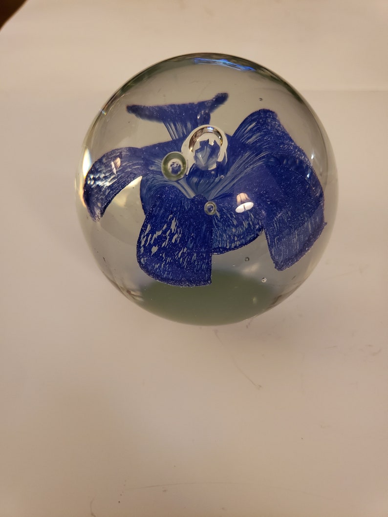 Blue Flower Paperweight - Etsy