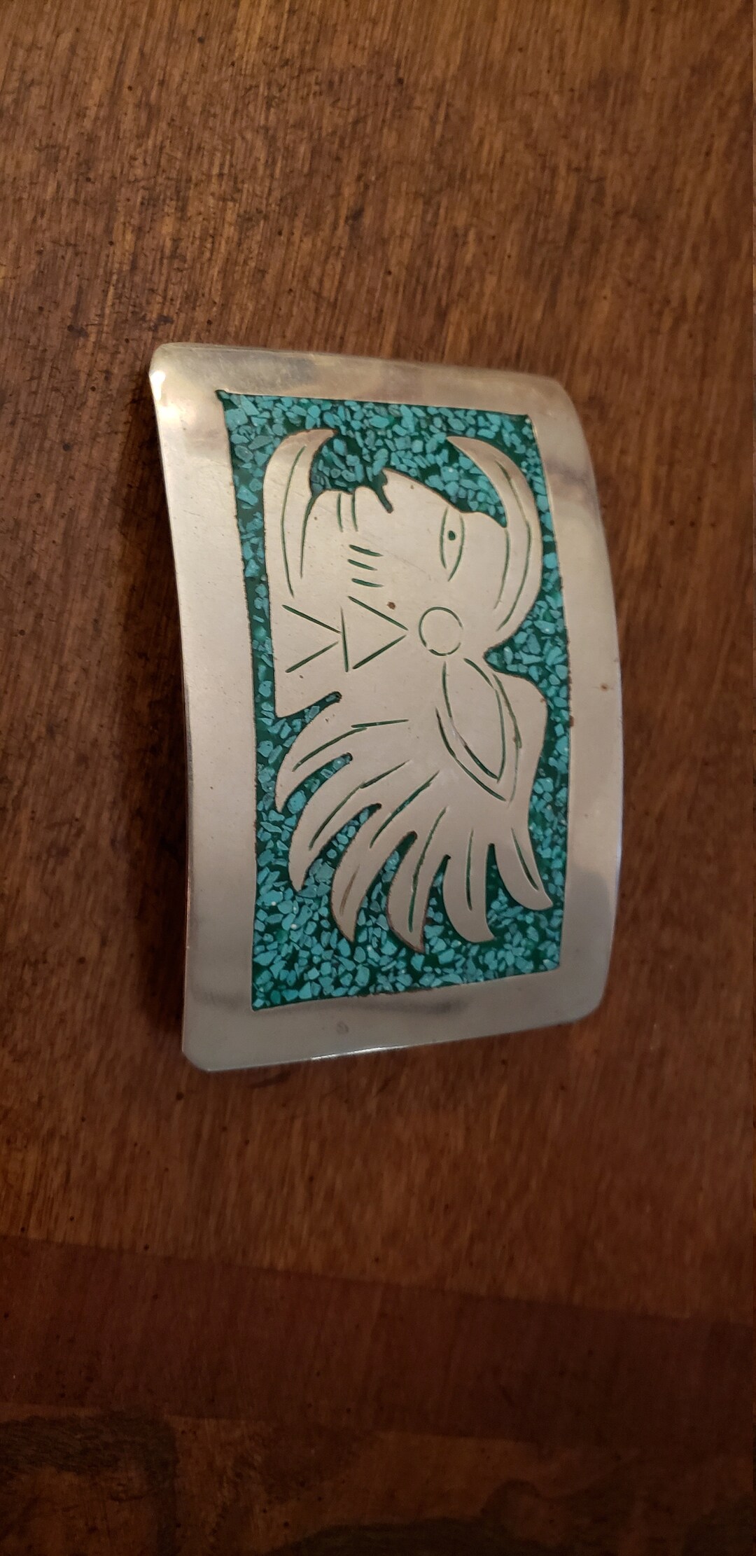 Alpaca Silver and Turquoise Belt Buckle - Etsy