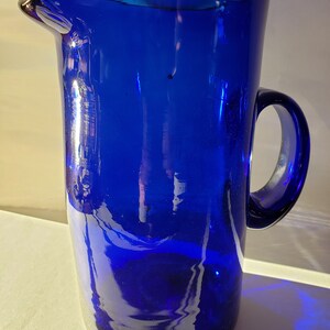 Blue Cobalt Hand Blown Pitcher - Etsy