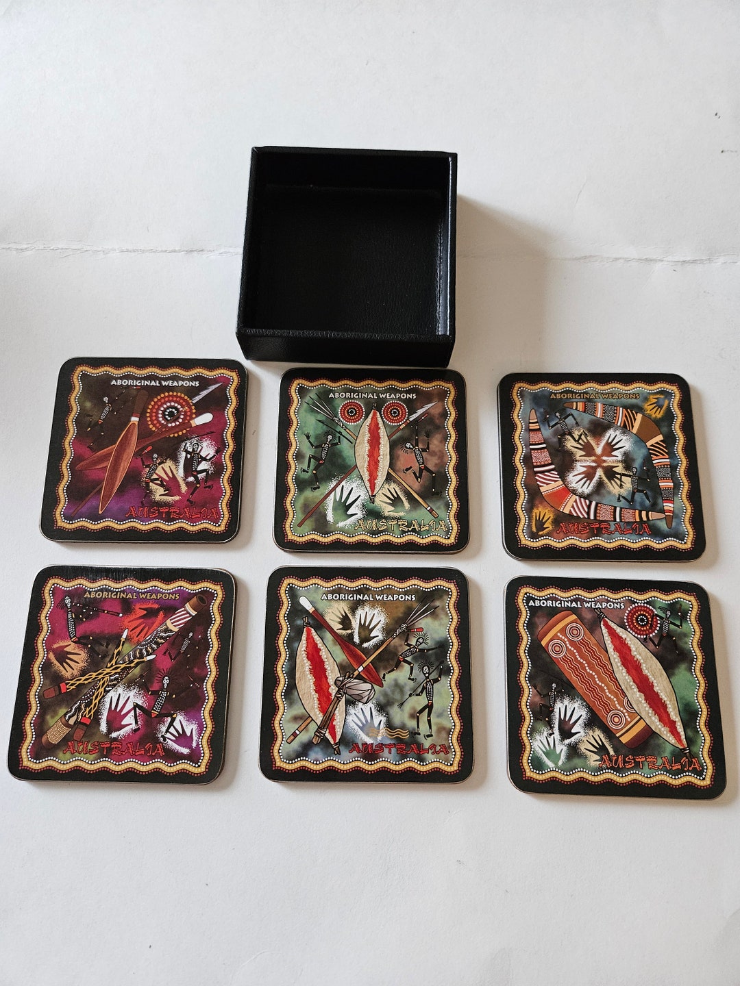 Set of 6 Australian Aboriginal Coasters - Etsy