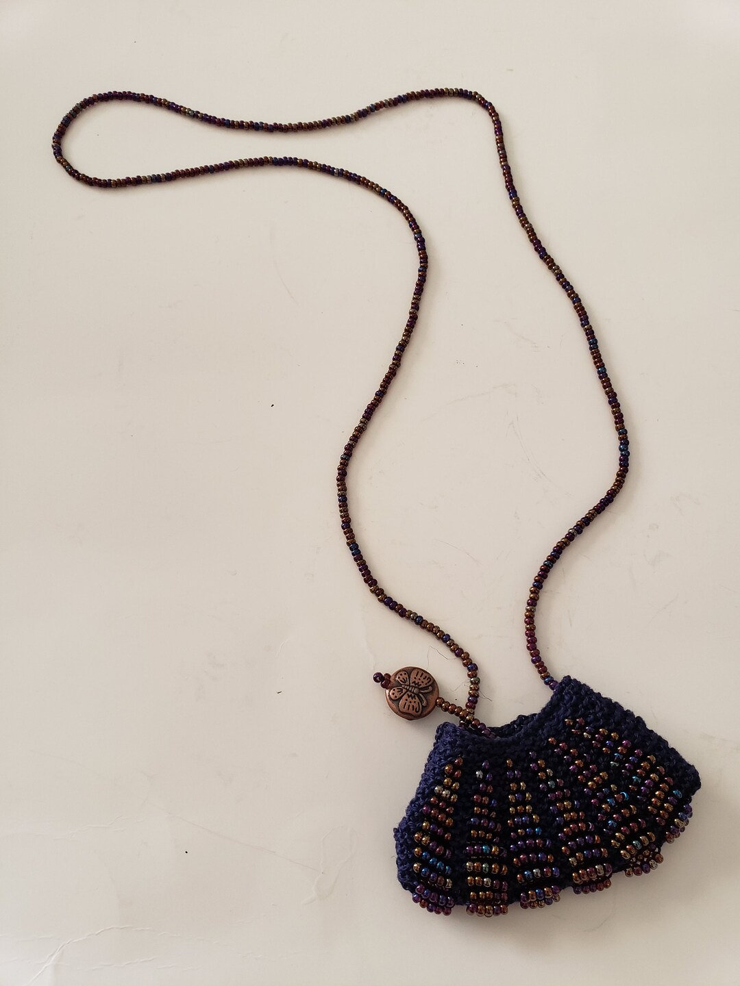 Native American Hand Beaded Purse Necklace - Etsy