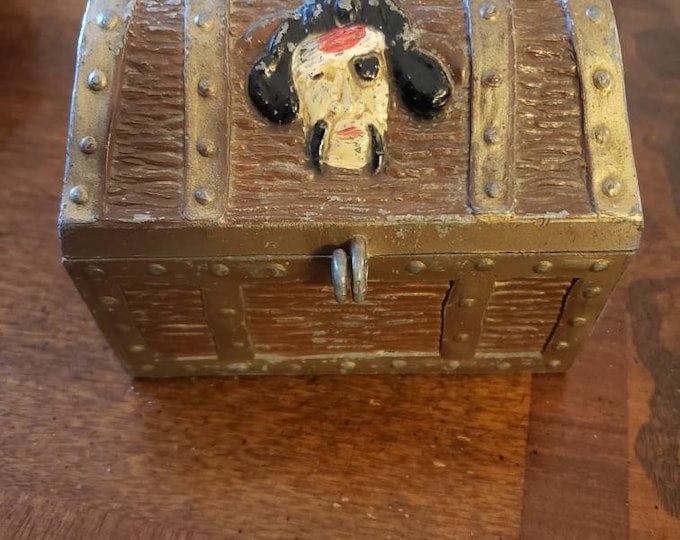 Vintage Cast Iron Pirates Treasure Chest Bank - Etsy