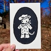 Magical Wizard Cat Linocut Block Print | 4 X 6 Mini Print | Printmaking ...