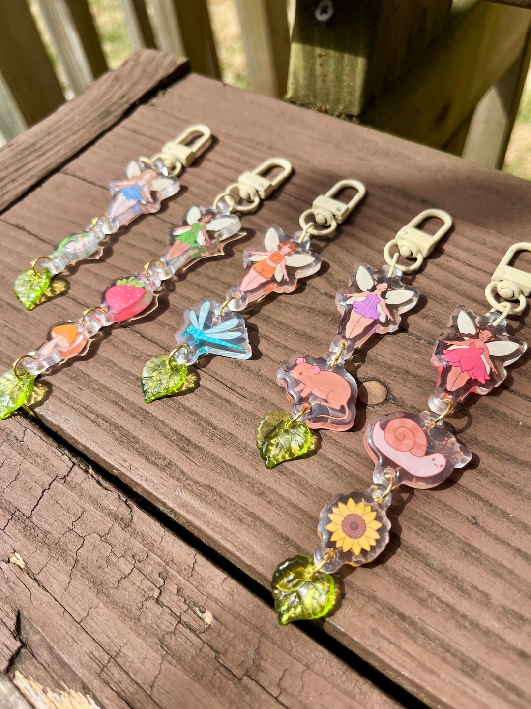 Adopt a Fairy Customizable Acrylic Keychain | 5 Fairies and 10 Charms ...