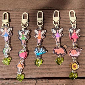 Adopt a Fairy Customizable Acrylic Keychain | 5 Fairies and 10 Charms ...