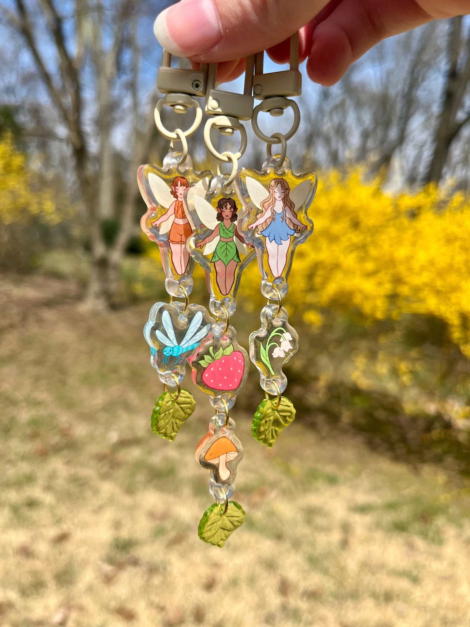 Adopt a Fairy Customizable Acrylic Keychain | 5 Fairies and 10 Charms ...