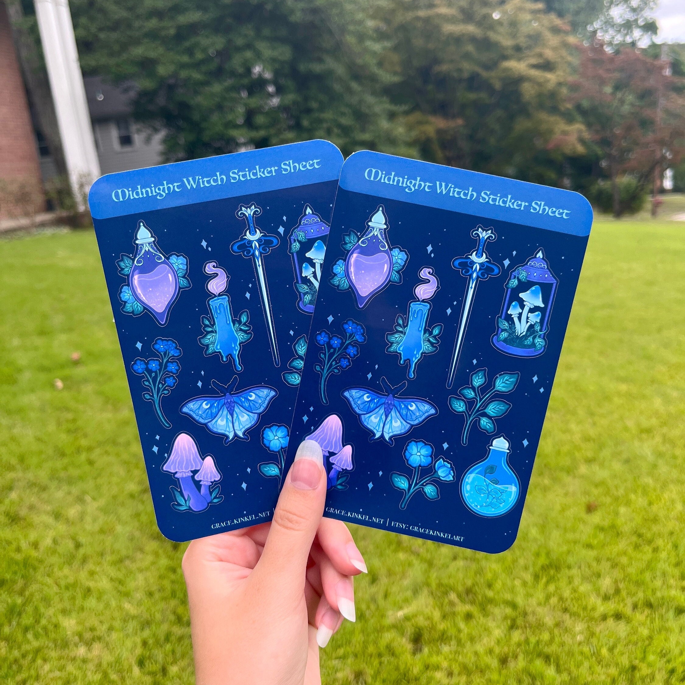 Midnight Witch Sticker Sheet 4 X 6 Inches Witchy Gift - Etsy