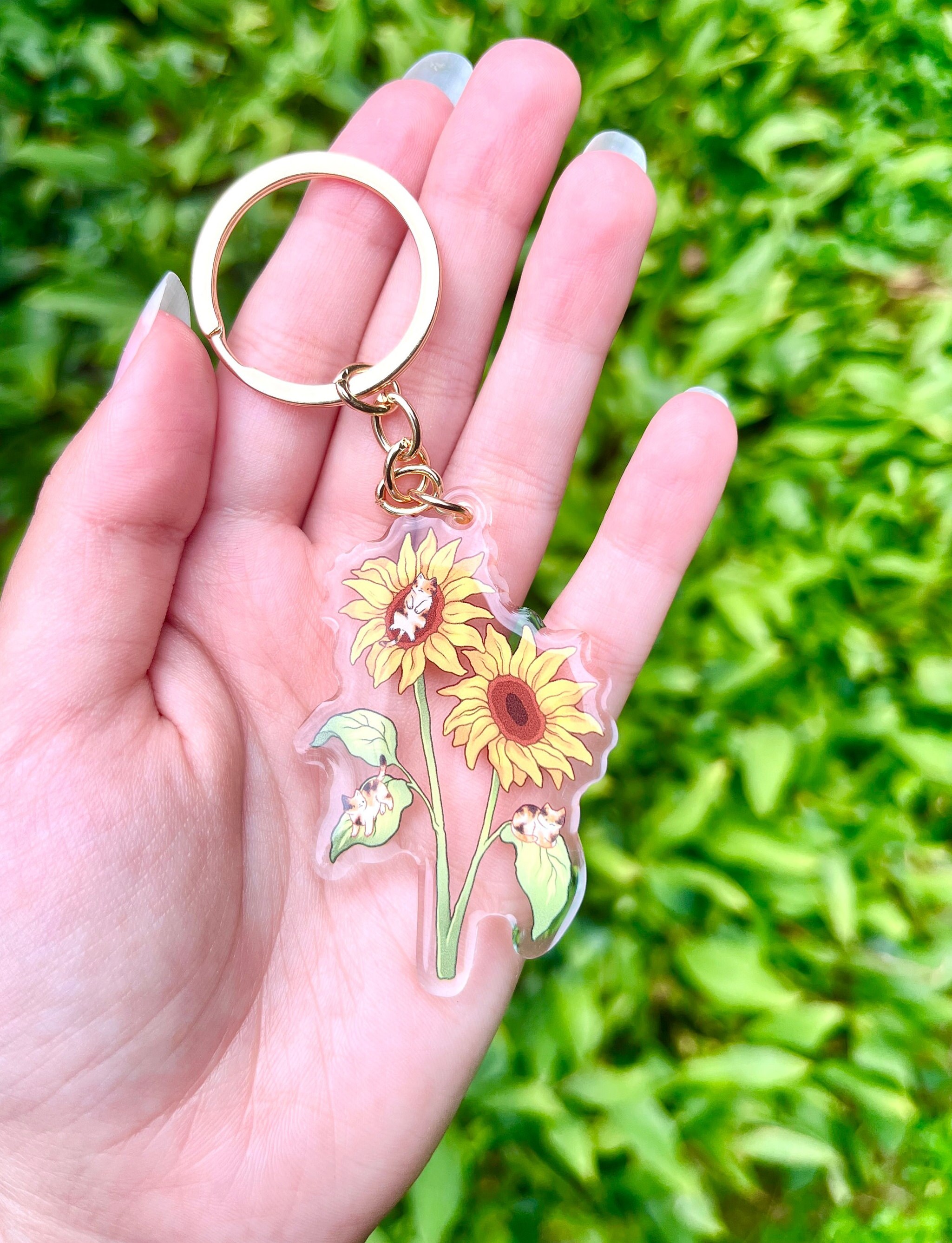 Flower Kitty Acrylic Keychains Lily of the Valley and - Etsy