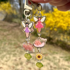 Adopt a Fairy Customizable Acrylic Keychain | 5 Fairies and 10 Charms ...