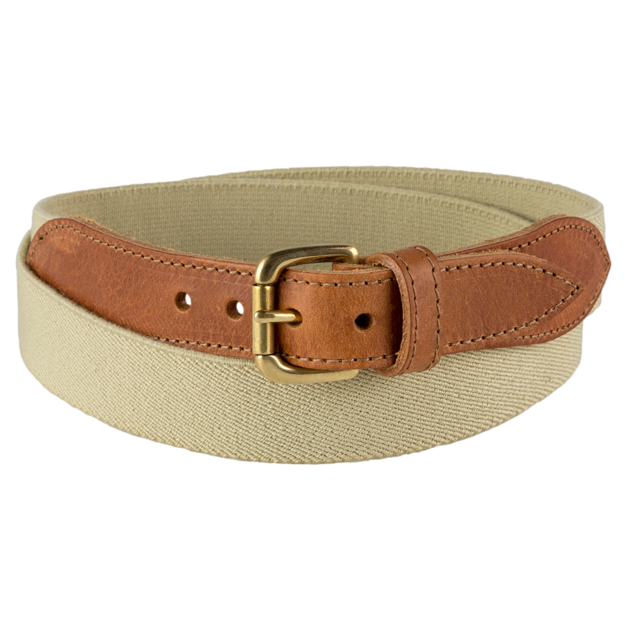 Beige Webbing Belt With Leather Tabs 1 Narrow Tan - Etsy UK