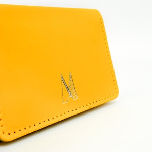 Yellow Leather Card Holder // Handmade Leather Shirt Wallet // Slim ...
